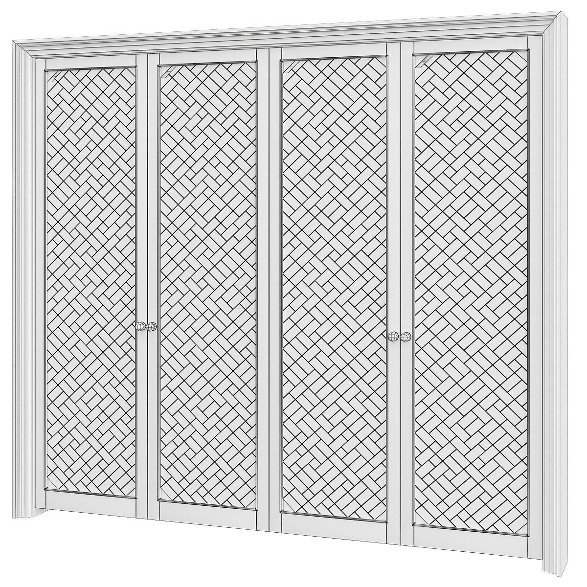 3D model Doors low poly 3d model collection door with glass panels VR ...