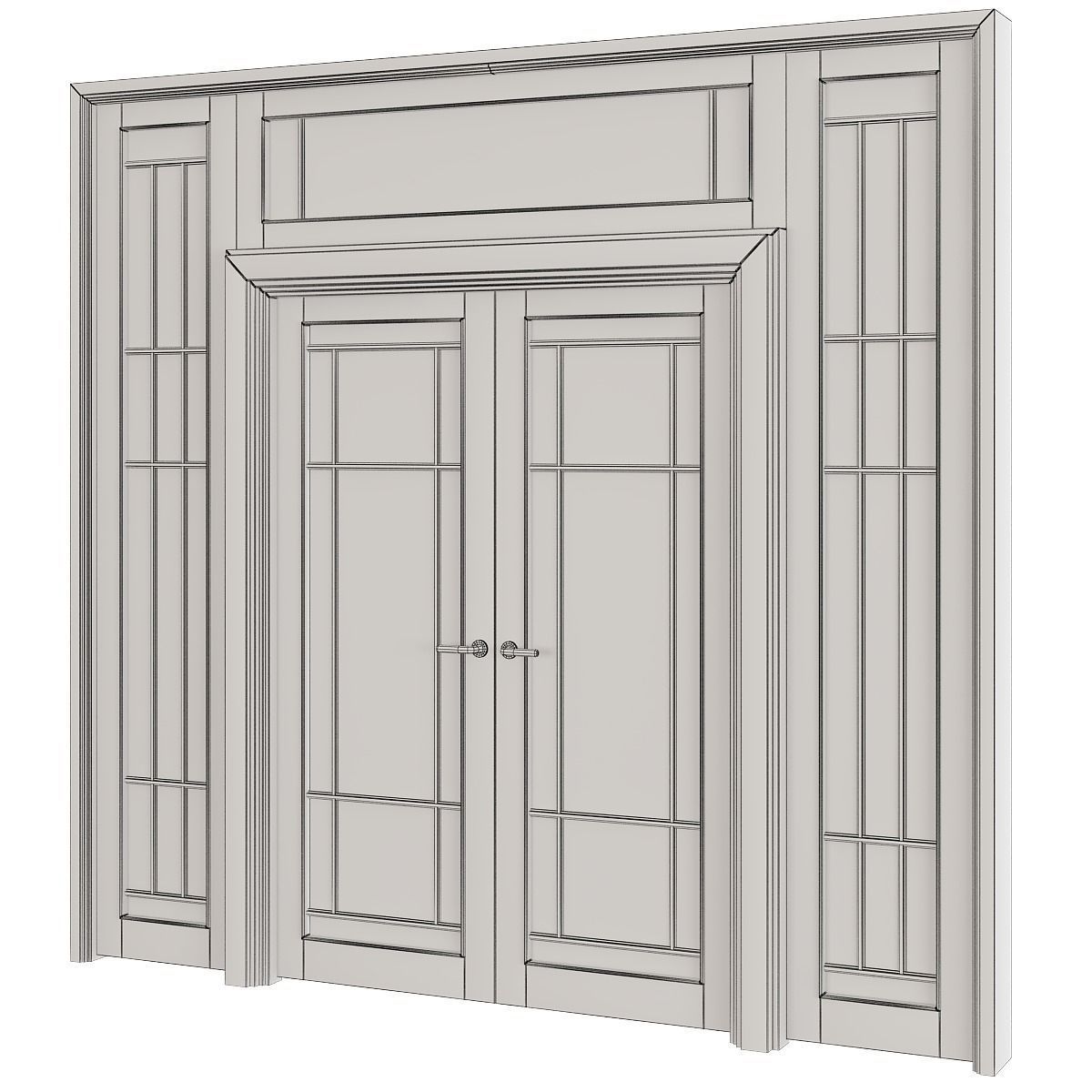 3D model Doors low poly 3d model collection door with glass panels VR ...