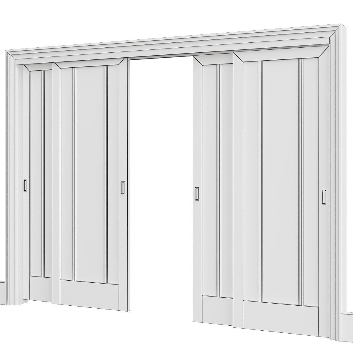 3D model Doors low poly 3d model collection door with glass panels VR ...