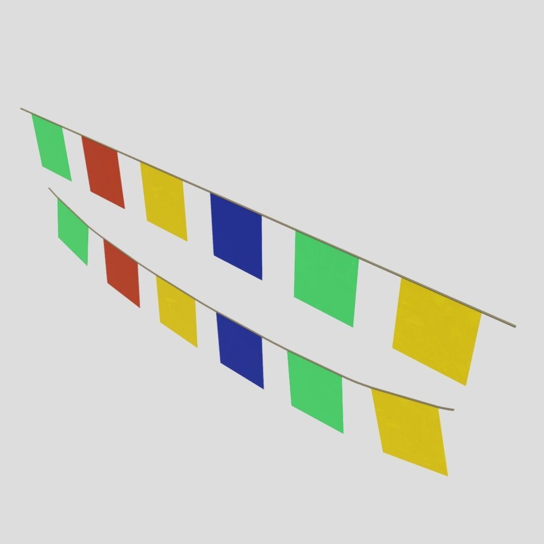 3D model Pennant 2 colorful flags VR / AR / low-poly | CGTrader