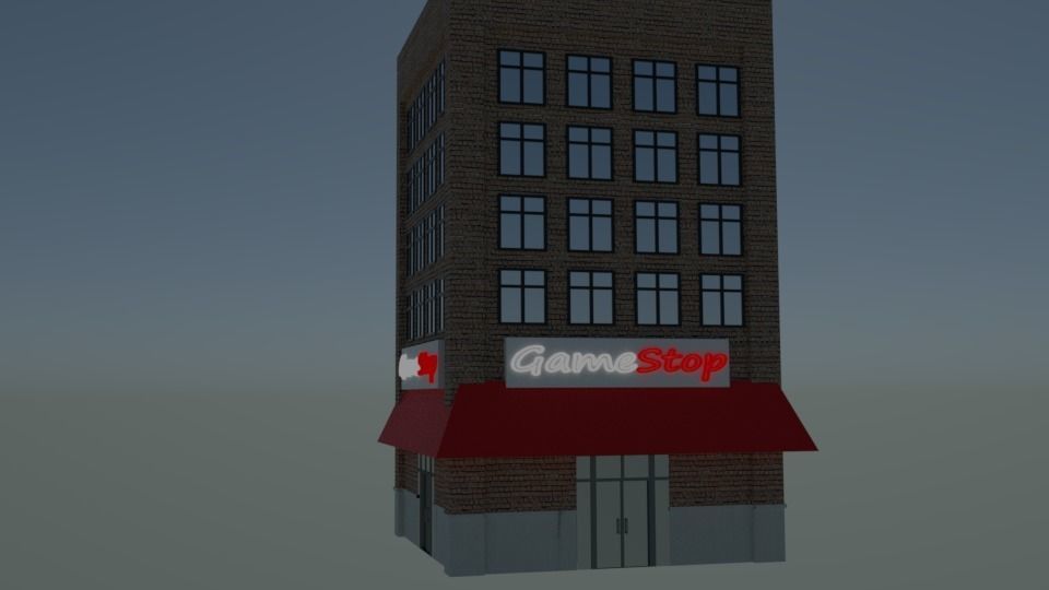 Low Poly Store Gamestop 3D model | CGTrader