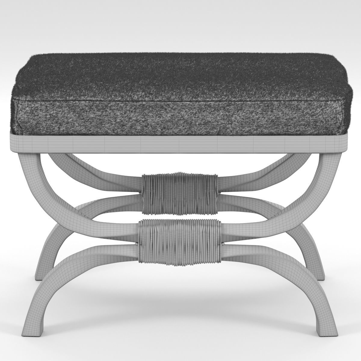 Serpette Black Cowhide Stool 3D model | CGTrader