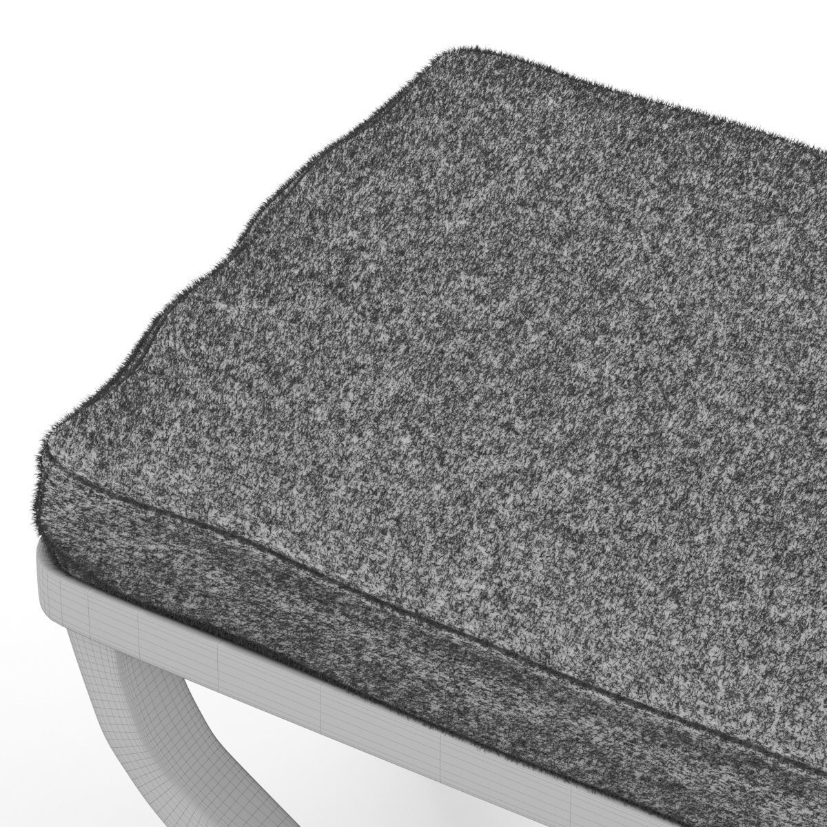 Serpette Black Cowhide Stool 3D model | CGTrader