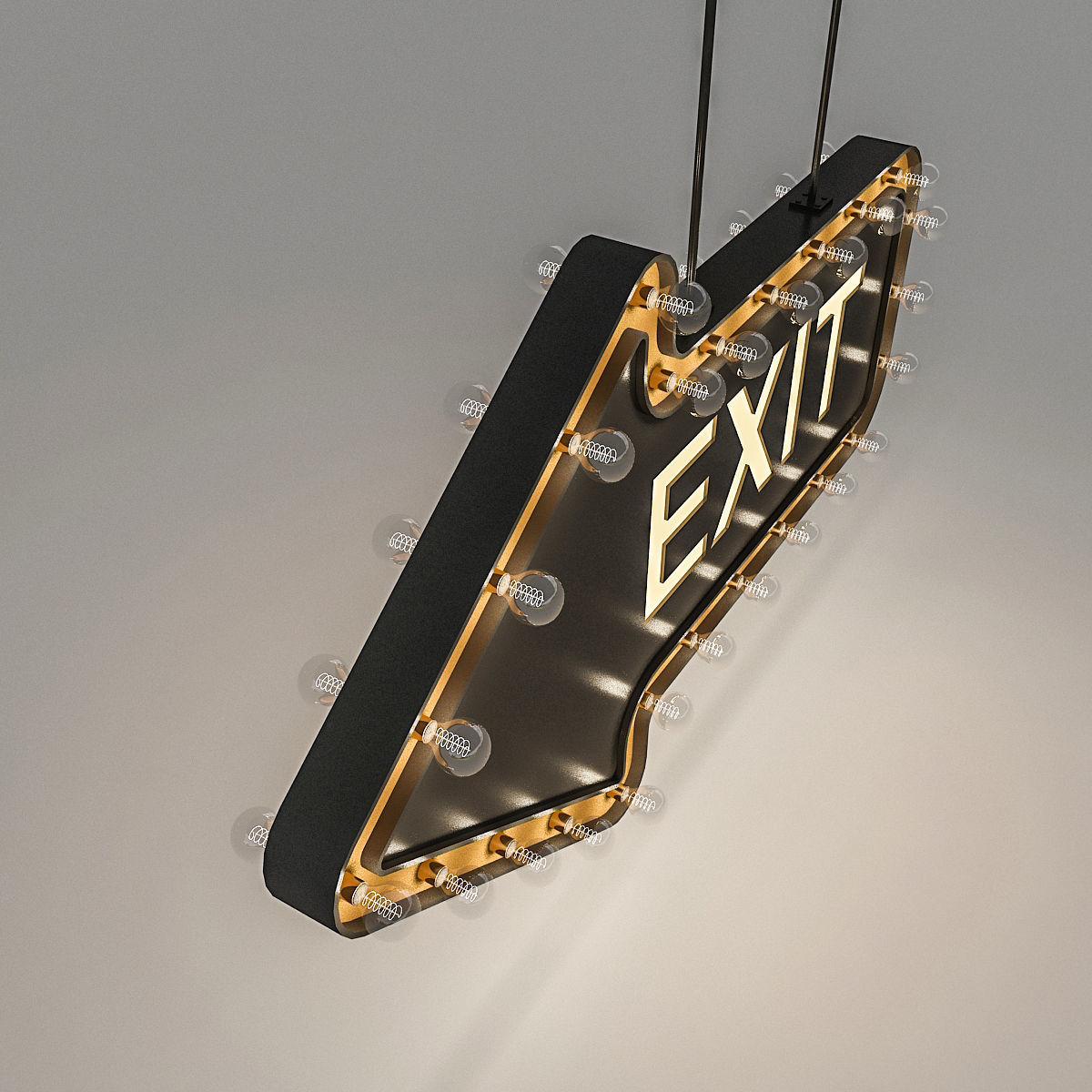 Light Bulb Loft Exit Signage 3D model | CGTrader