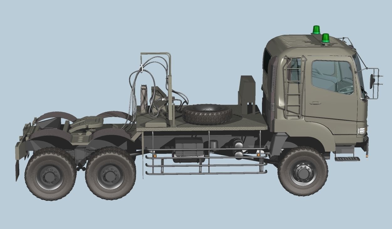 JGSDF type 73 extra-large type semitrailer 3D model | CGTrader