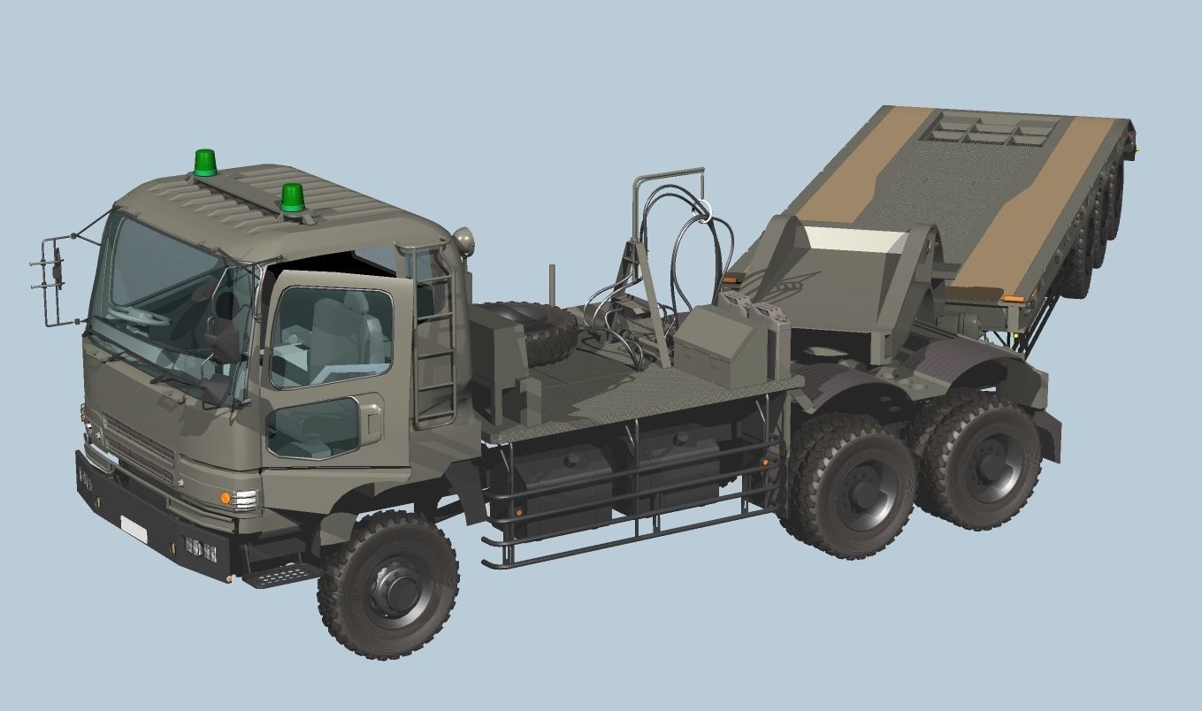 JGSDF type 73 extra-large type semitrailer 3D model | CGTrader