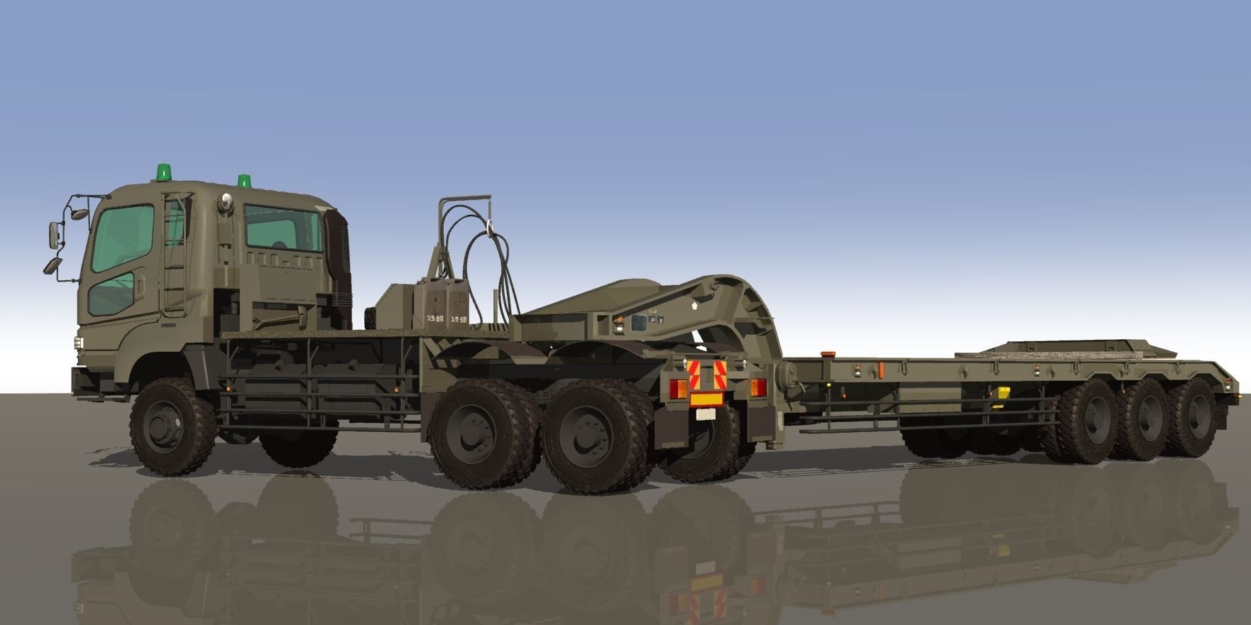 JGSDF type 73 extra-large type semitrailer 3D model | CGTrader