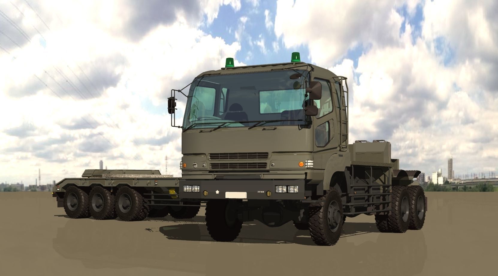 JGSDF type 73 extra-large type semitrailer 3D model | CGTrader