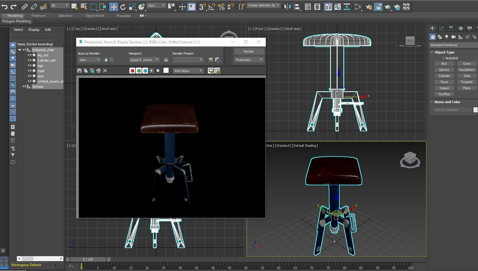 3D model Industrial vintage bar sool VR / AR / low-poly | CGTrader