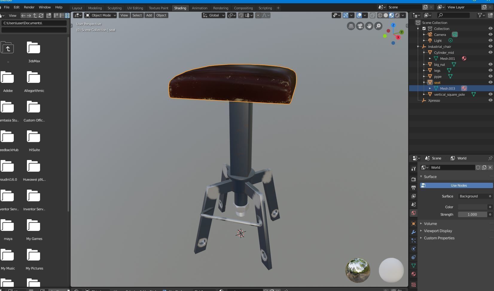 3D model Industrial vintage bar sool VR / AR / low-poly | CGTrader