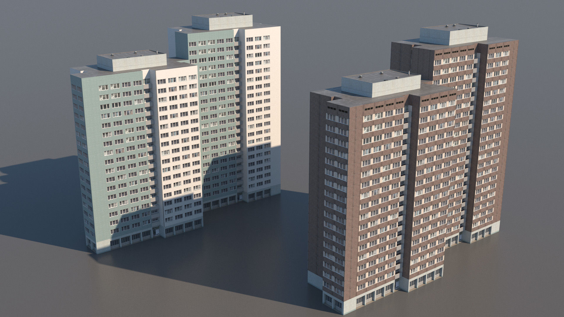 3D model Germany DDR buildings pack VR / AR / low-poly | CGTrader