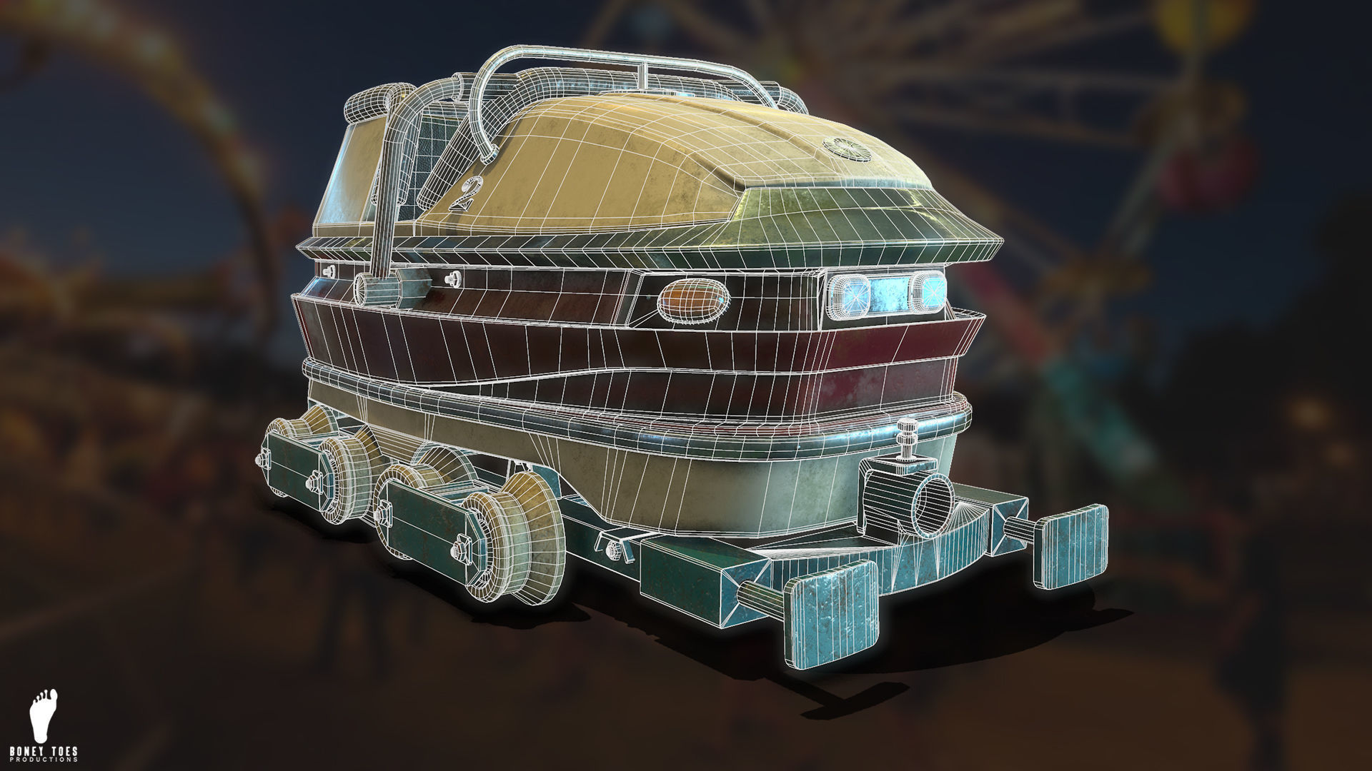 3D model Carnival Roller Coaster Carts - Game Ready VR / AR / low-poly ...