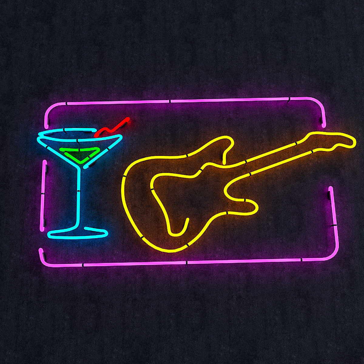 3D model Guitar and Goblet Neon Sign VR / AR / low-poly | CGTrader