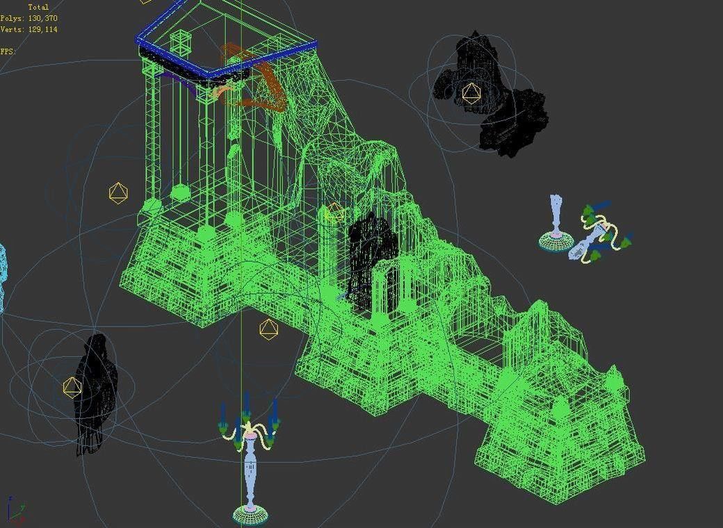 Game Palace of the Earth - Half-Born Palace Wall 01 3D model | CGTrader