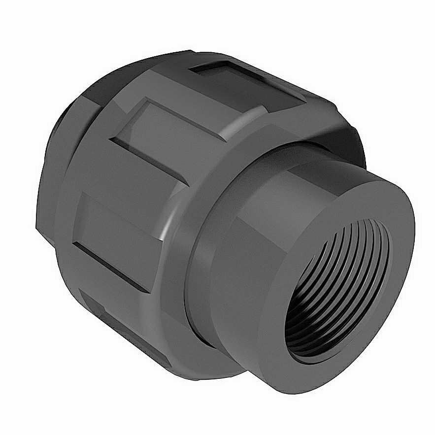 PVC Three Piece Unions - BSP Male x Female free 3D model | CGTrader