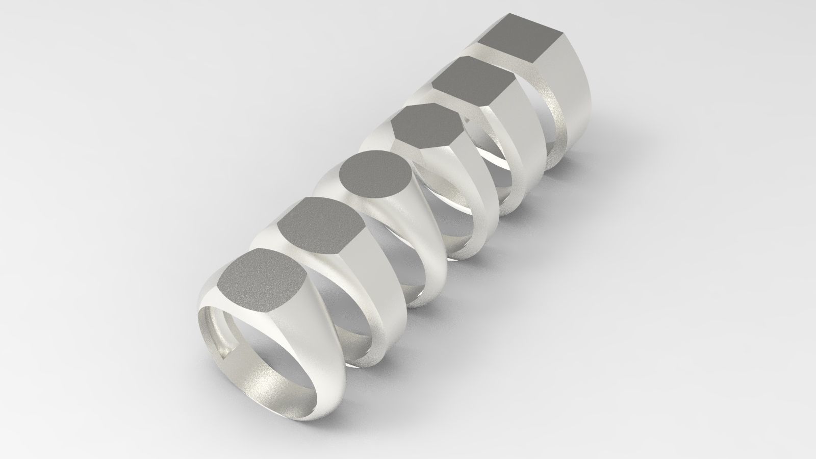 Signet Ring Pack 3D model 3D printable | CGTrader