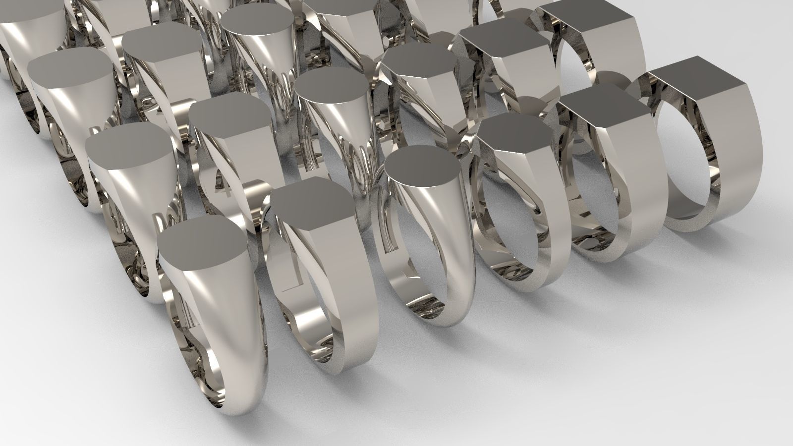 Signet Ring Pack 3D model 3D printable | CGTrader