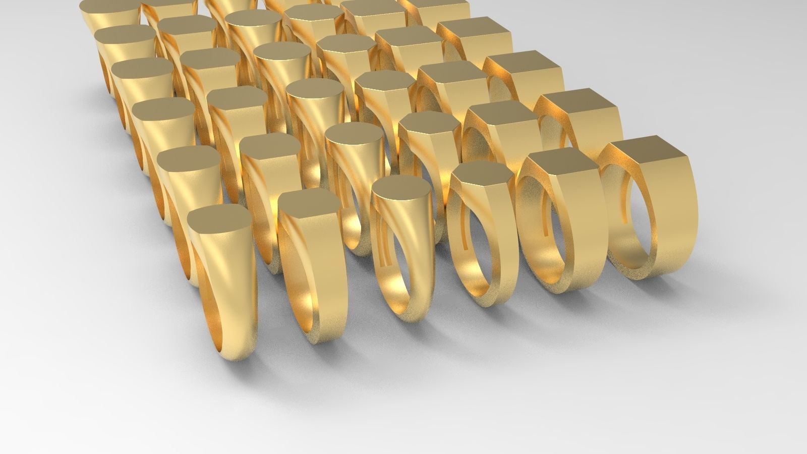 Signet Ring Pack 3D model 3D printable | CGTrader