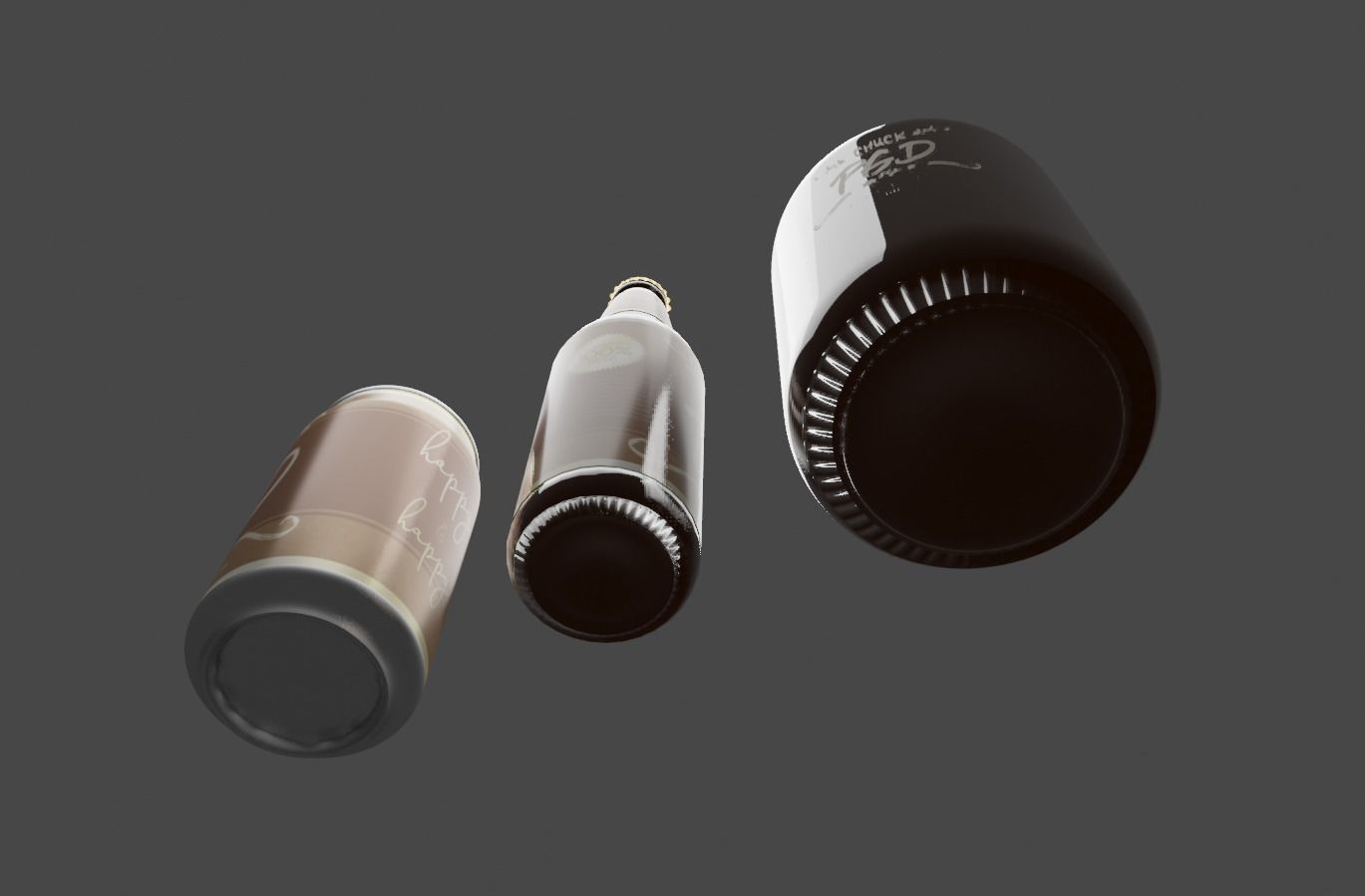 Craft Beer Combo Pack Featuring Beer Bottle Growler and Can 3D model ...