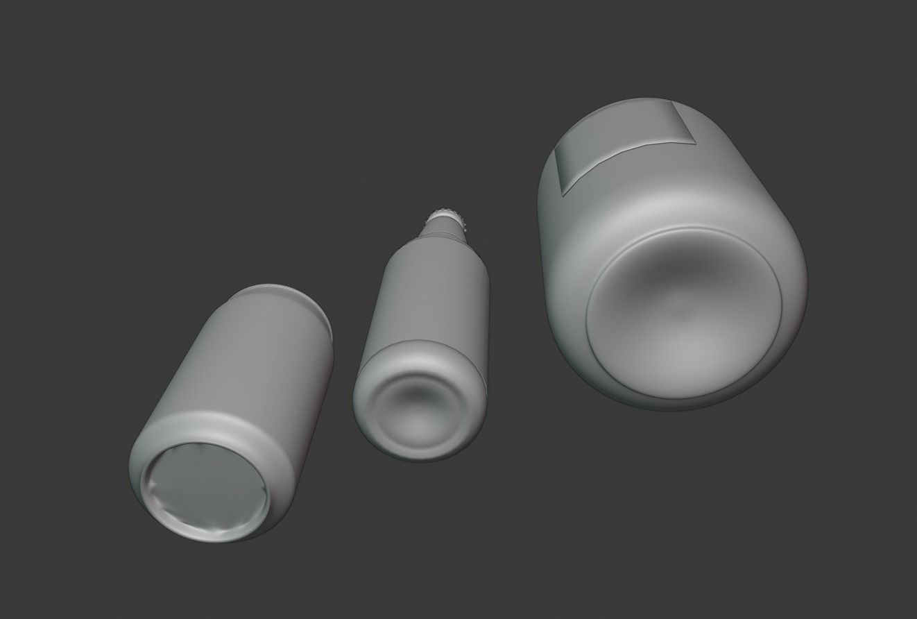 Craft Beer Combo Pack Featuring Beer Bottle Growler and Can 3D model ...