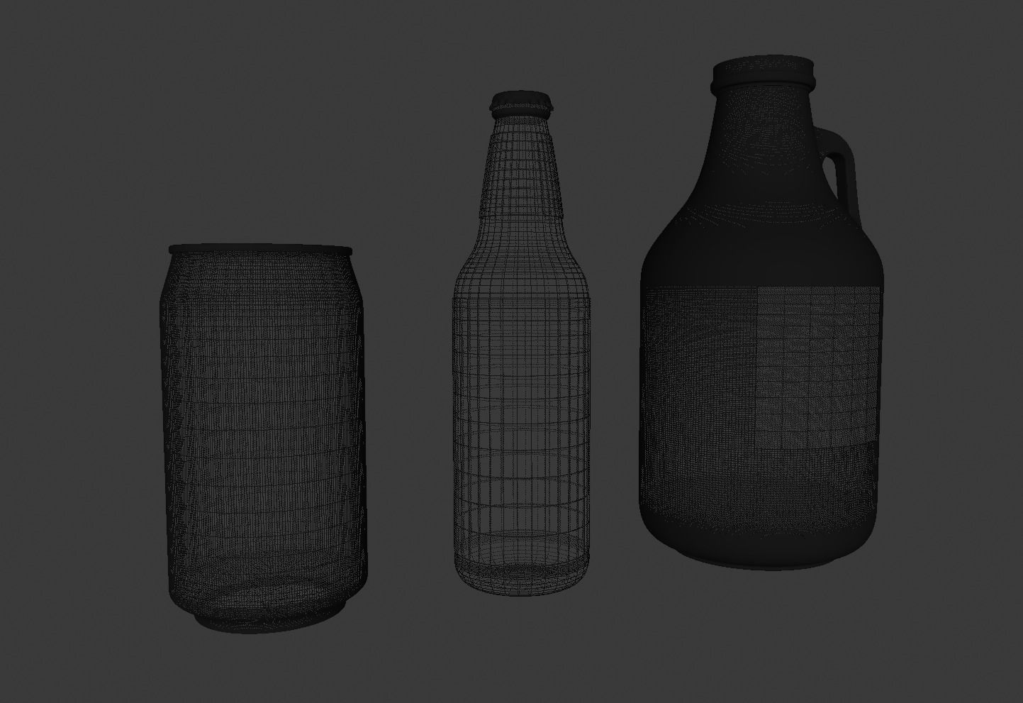 Craft Beer Combo Pack Featuring Beer Bottle Growler and Can 3D model ...
