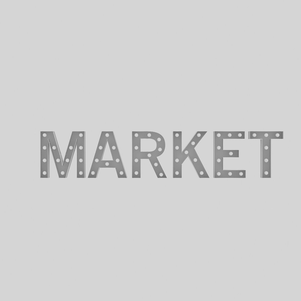 Market Sign With Bulb 3D model | CGTrader