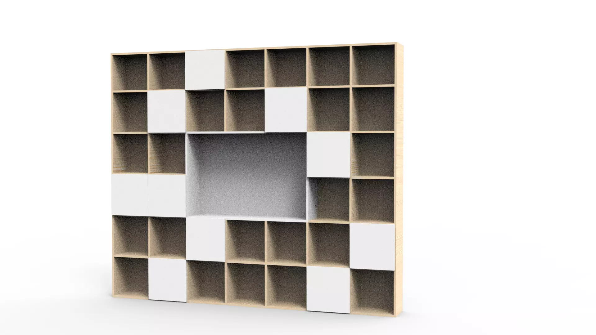 Shelves bookcase made of squares and cubes free 3D model | CGTrader