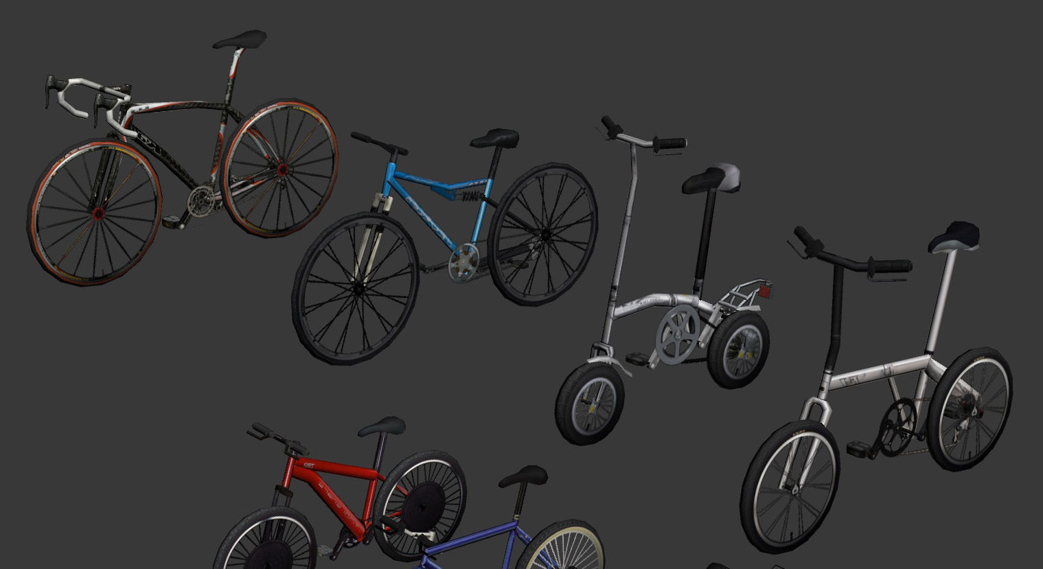 3D model Low Poly bicycle set bicycles VR / AR / low-poly | CGTrader