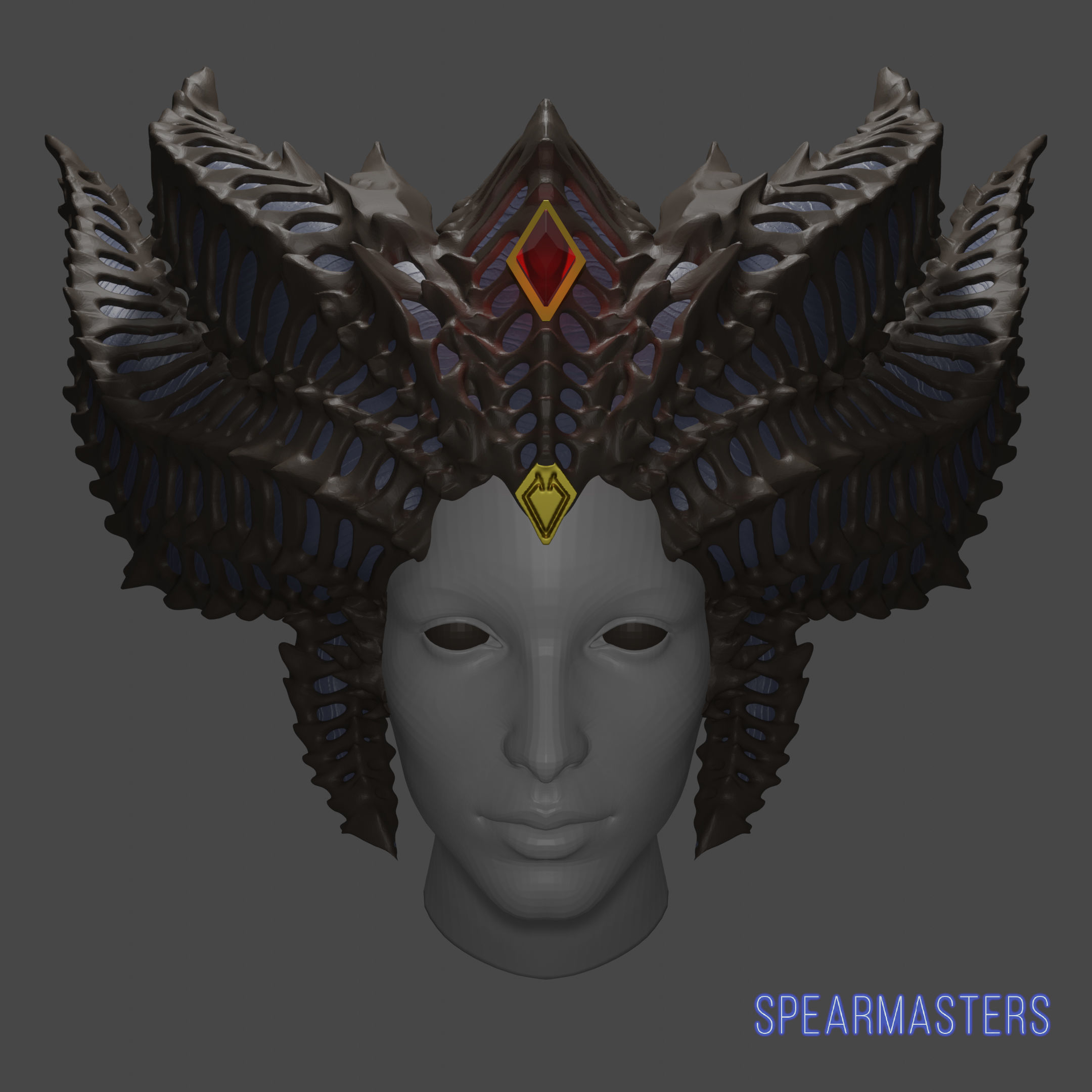 Diablo 4 Lilith Horns Cosplay 3d Model Stl For Printing 3d Model 3d