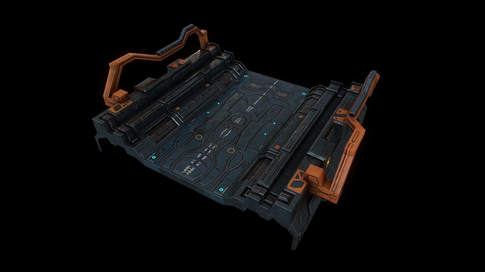 3D model Low poly sci fi road patch environment asset VR / AR / low ...