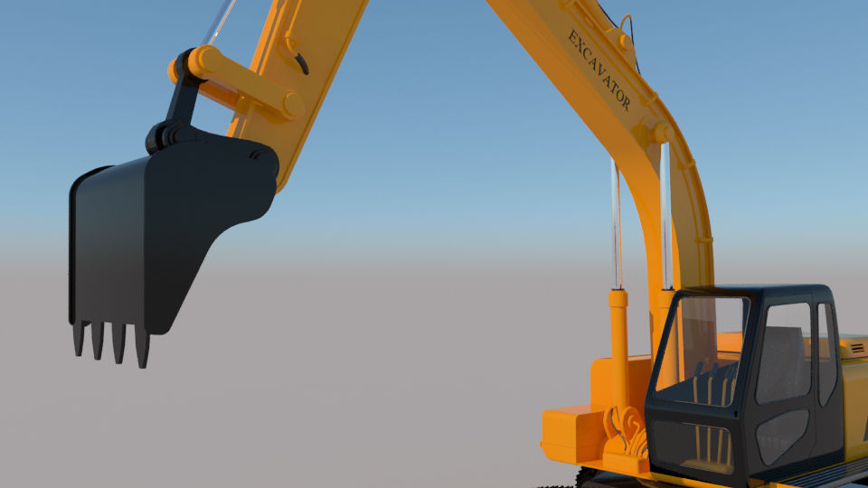 Full Rigged Excavator 3D model animated rigged | CGTrader