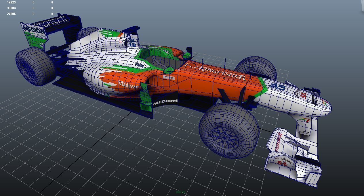 3D model Force India 2011 Melbourne LOW POLY VR / AR / low-poly | CGTrader