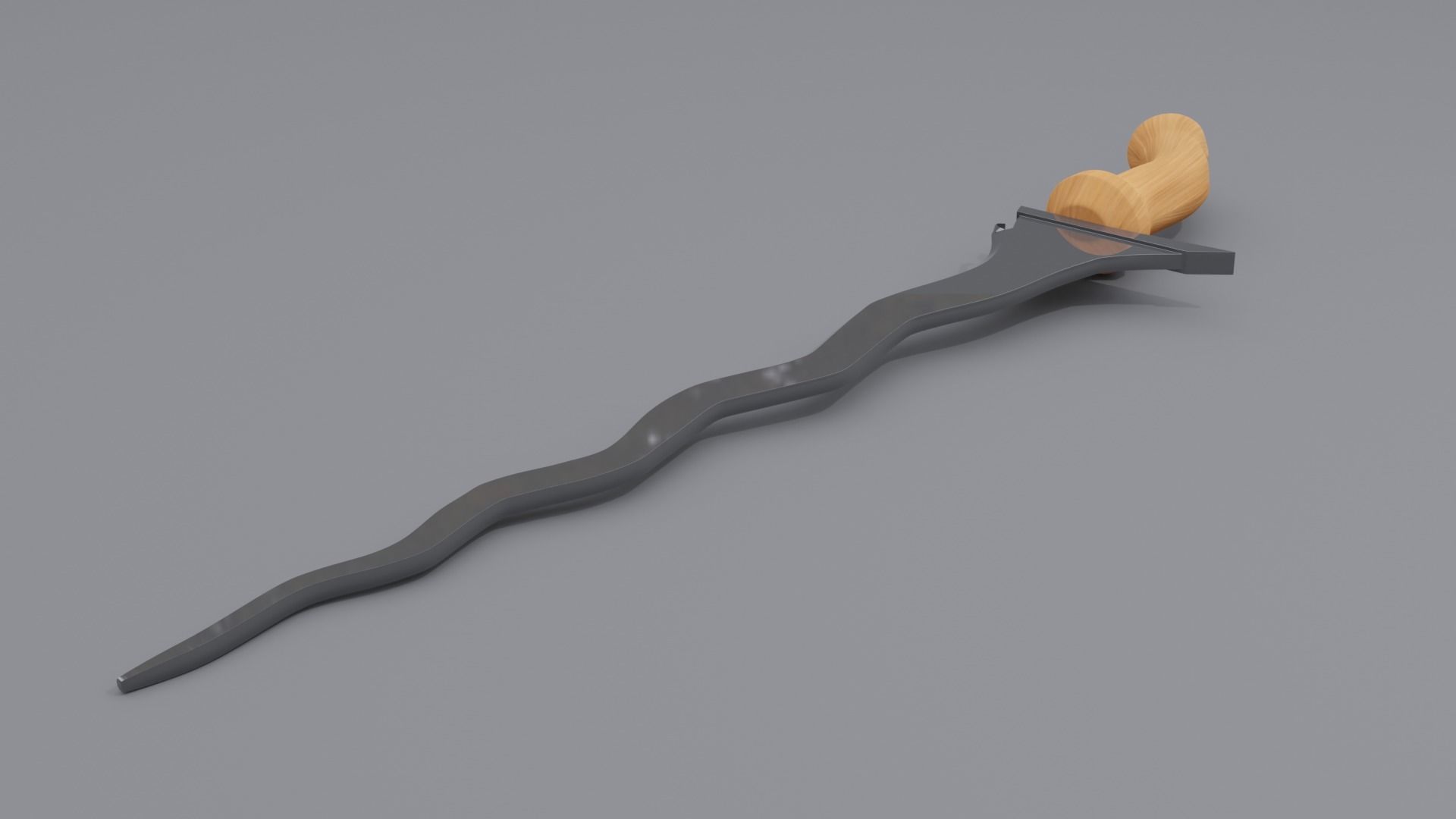 keris sword with wooden handle 3D model | CGTrader