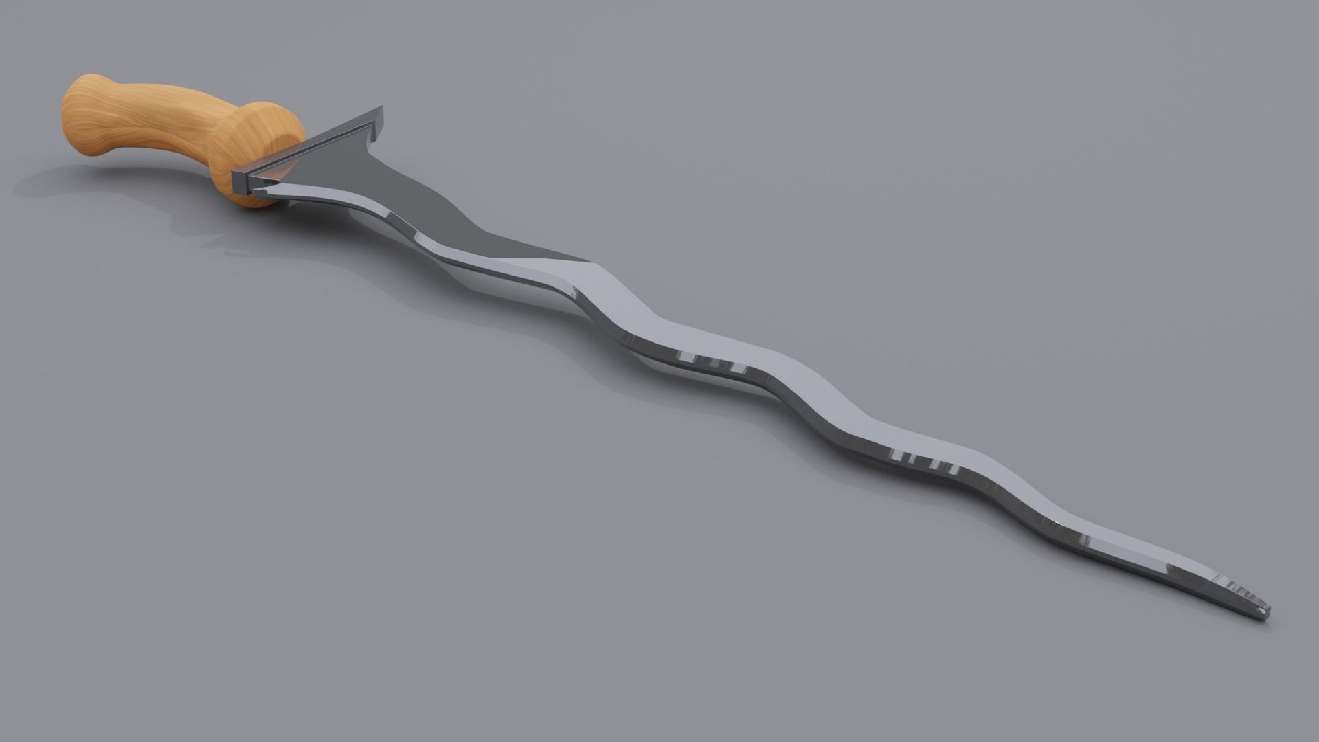 keris sword with wooden handle 3D model | CGTrader