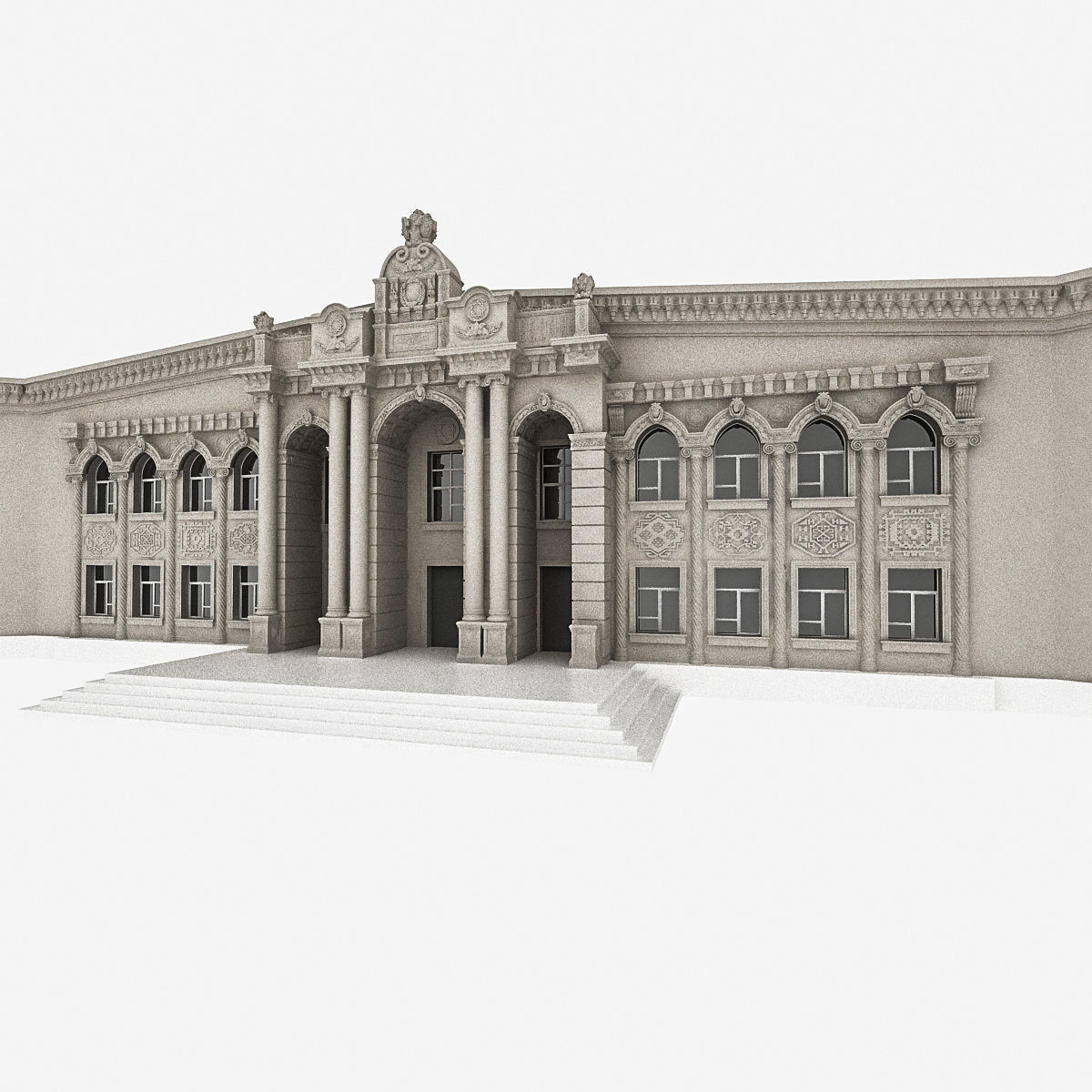 University Building 3D model | CGTrader