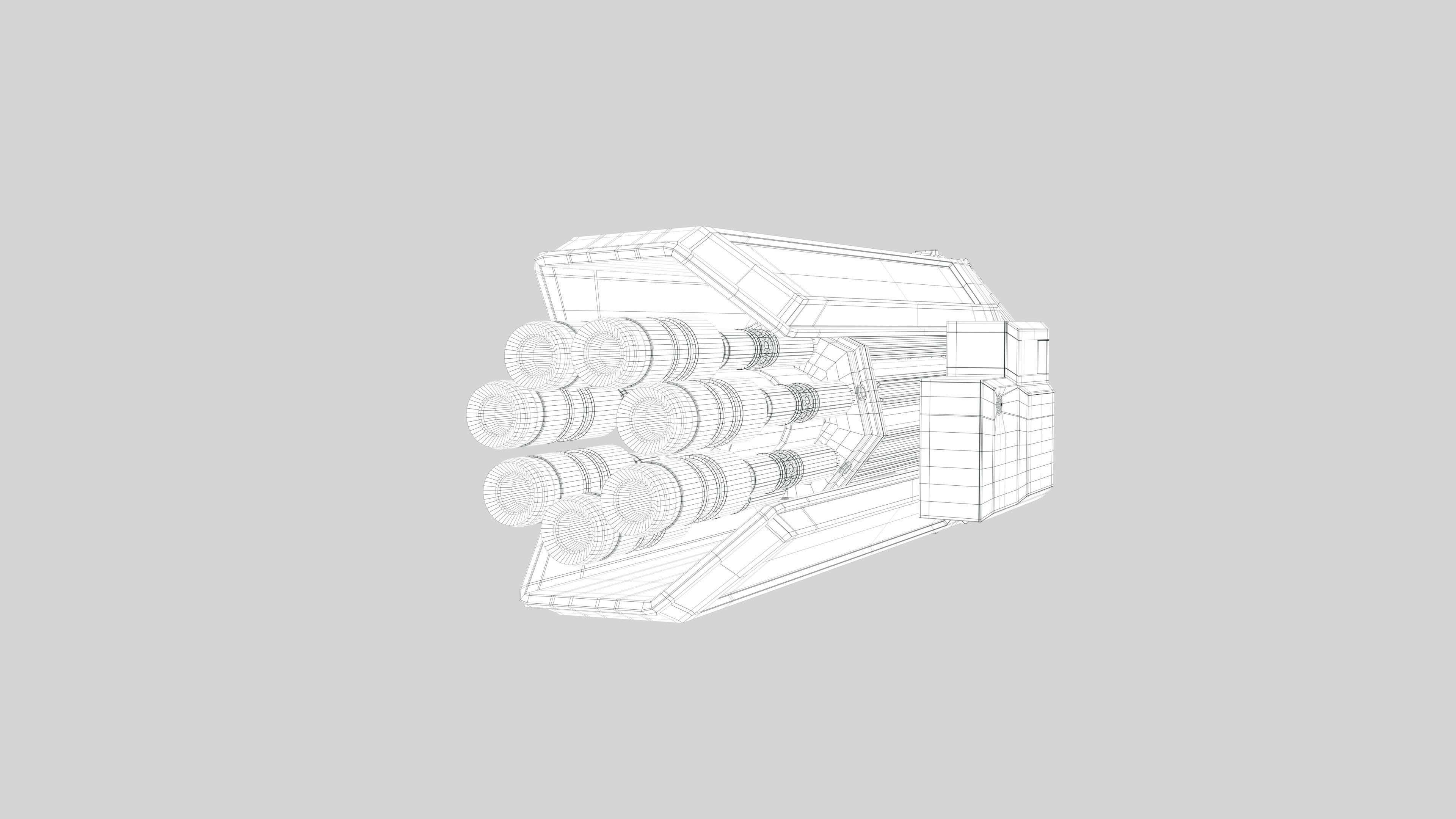 MachineGun-Mk01 rocket launcher free 3D model | CGTrader