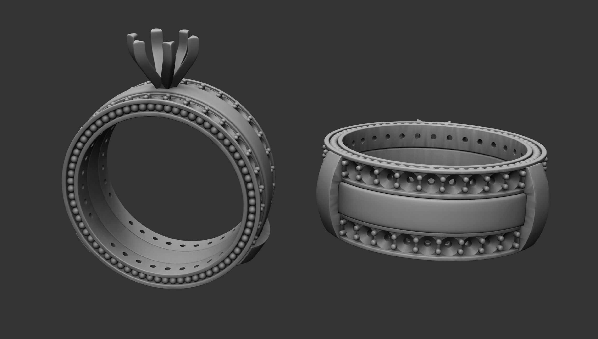 collapsible ring with stones 3D model 3D printable | CGTrader