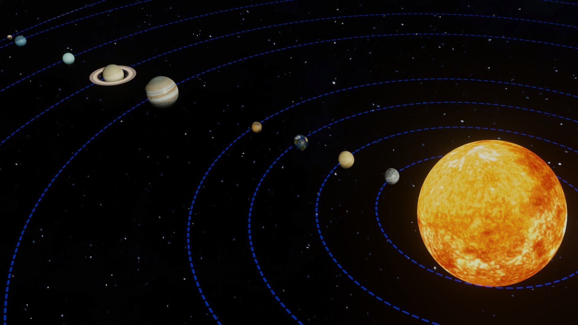 3D model Solar System Blender Scene Animated VR / AR / low-poly | CGTrader