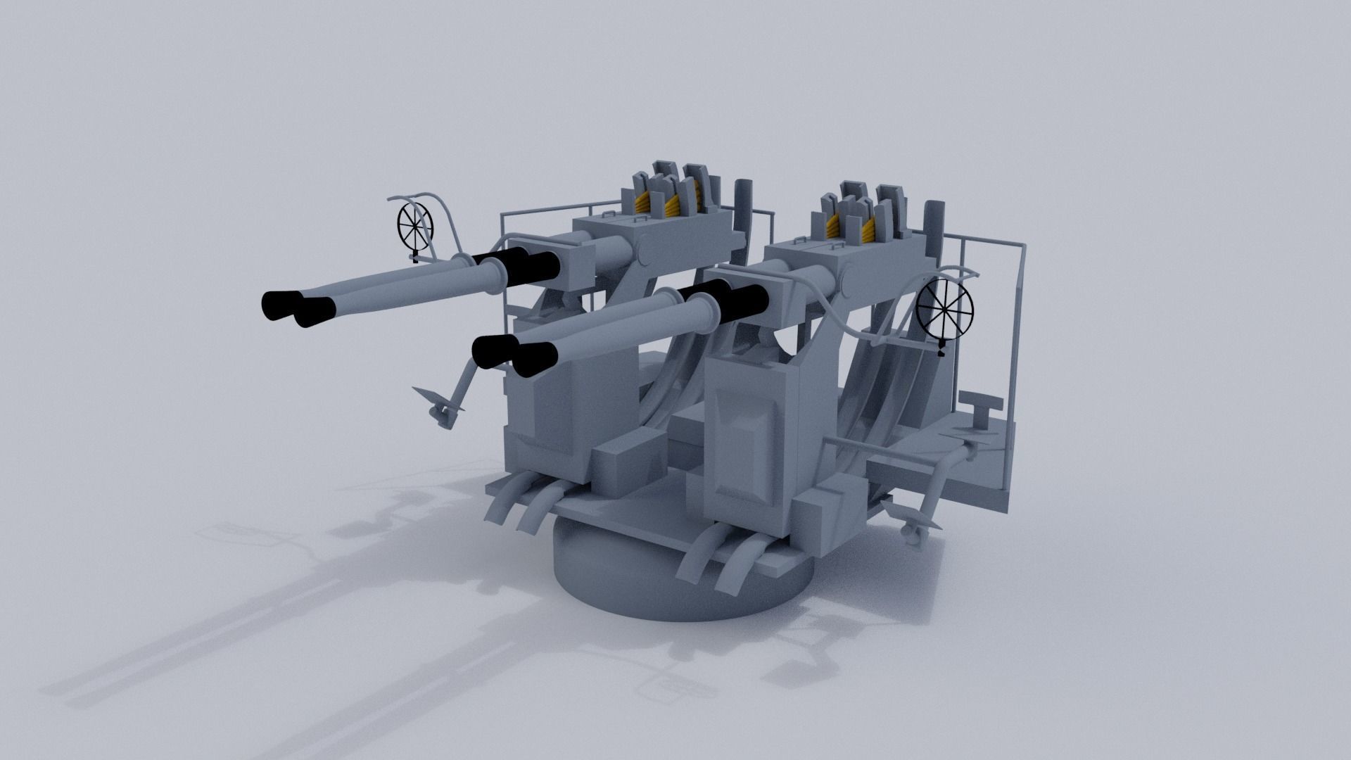 40mm Quad Anti-Aircraft Gun 3D model rigged | CGTrader