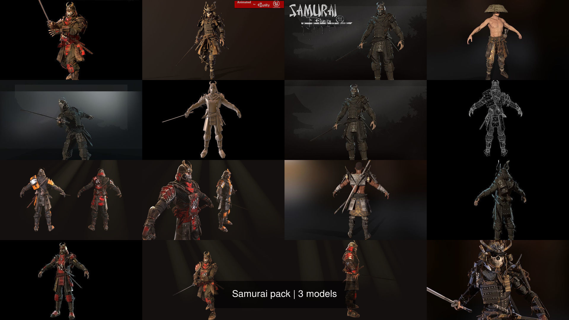 3D Model Collection Samurai pack VR / AR / low-poly | CGTrader