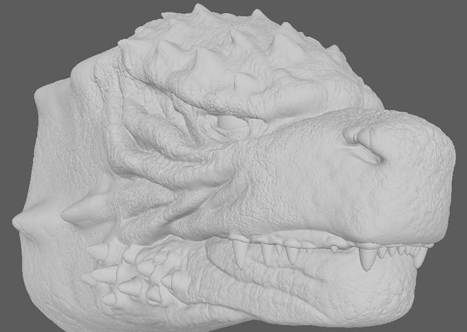 Printable Godzilla Head 3D model 3D printable | CGTrader