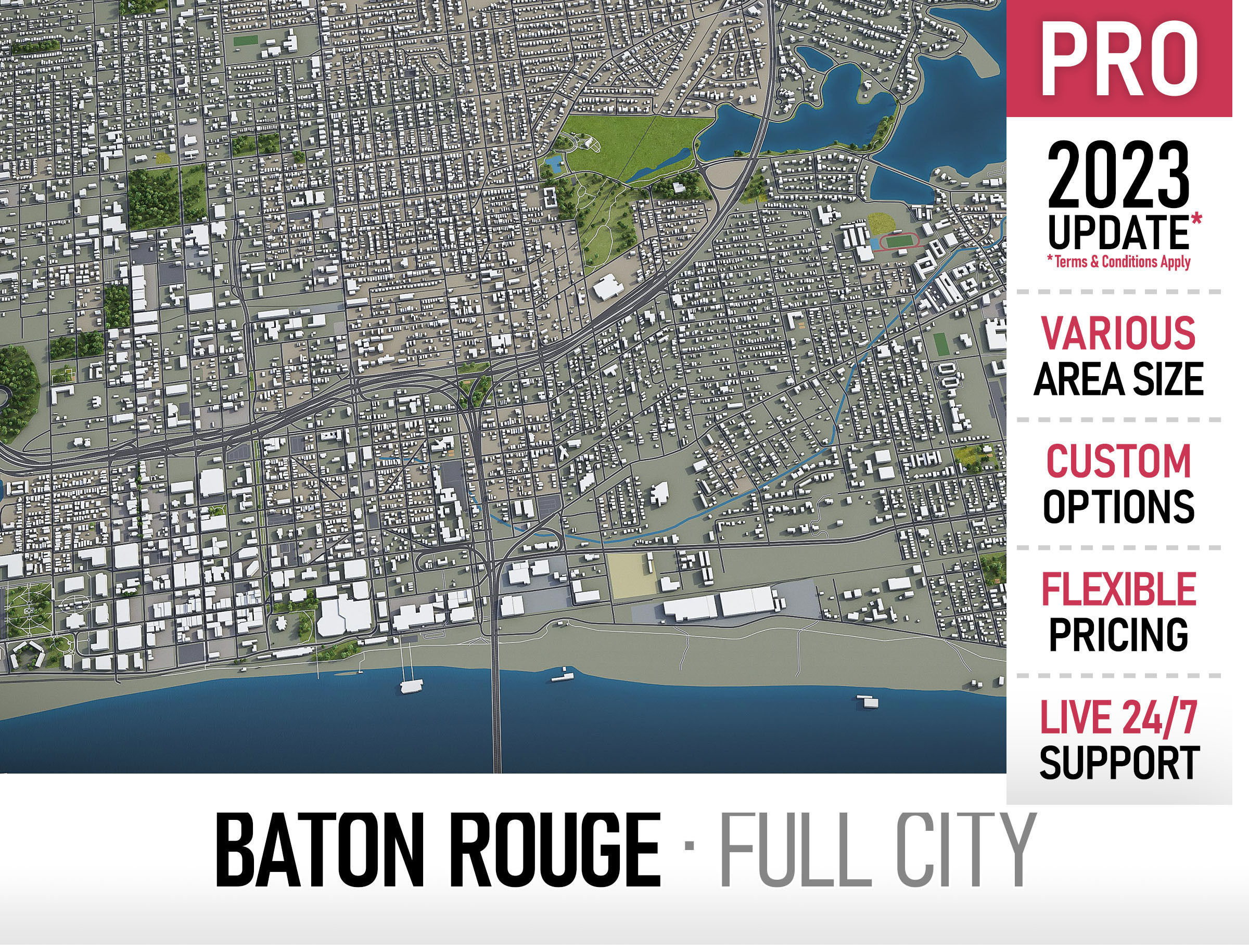 3D model Baton Rouge VR / AR / low-poly | CGTrader