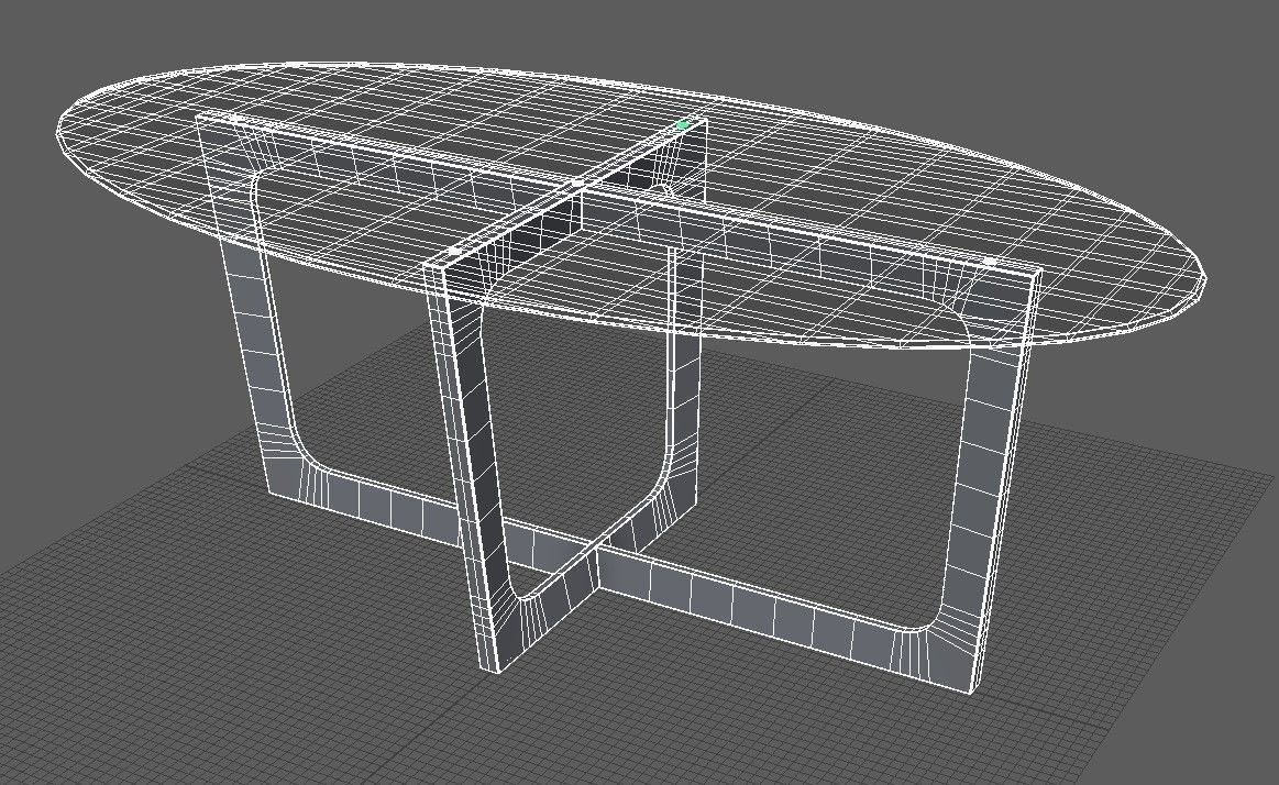 Ellipse table 3D model | CGTrader