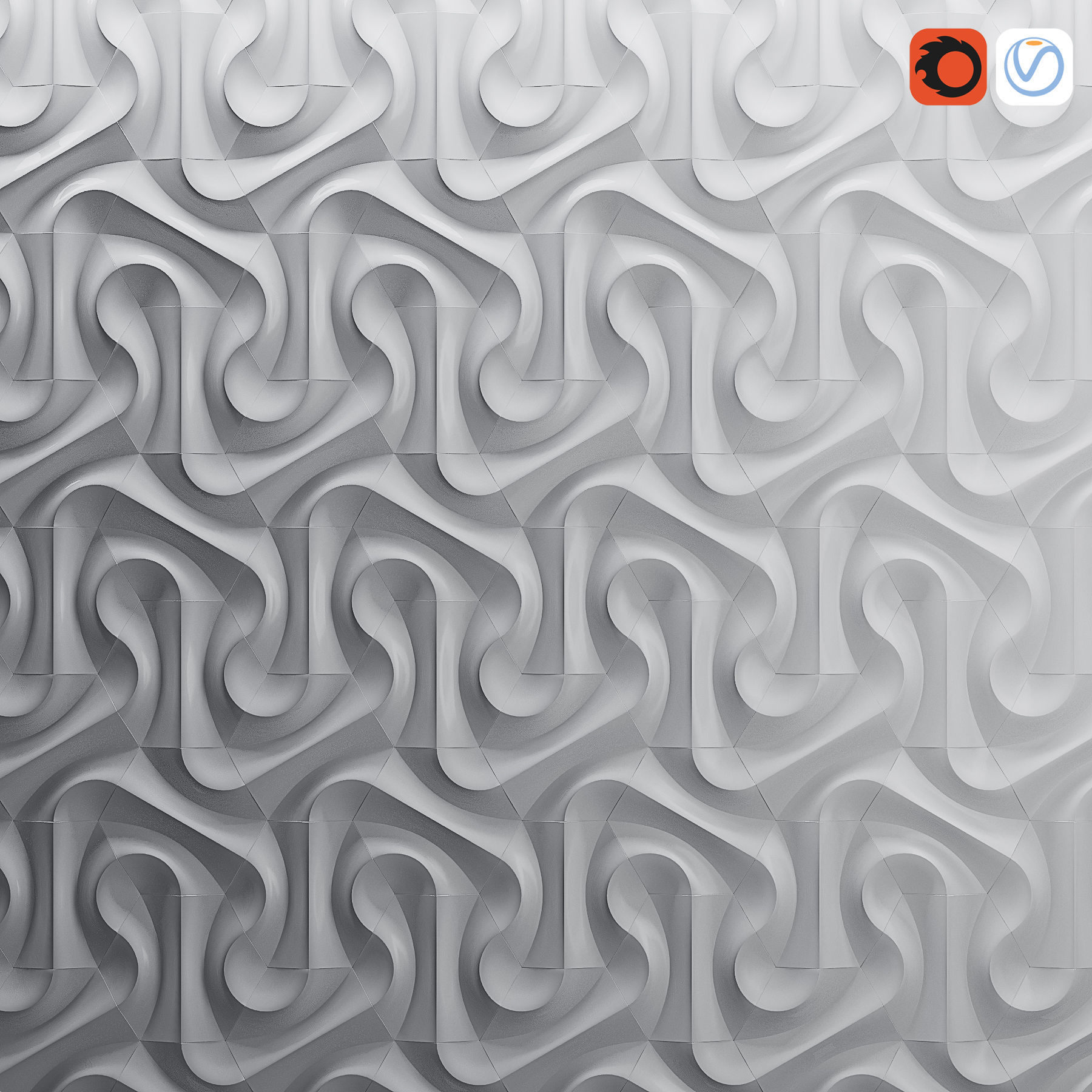 Parametric wall tiles NoVa 6 3D model | CGTrader
