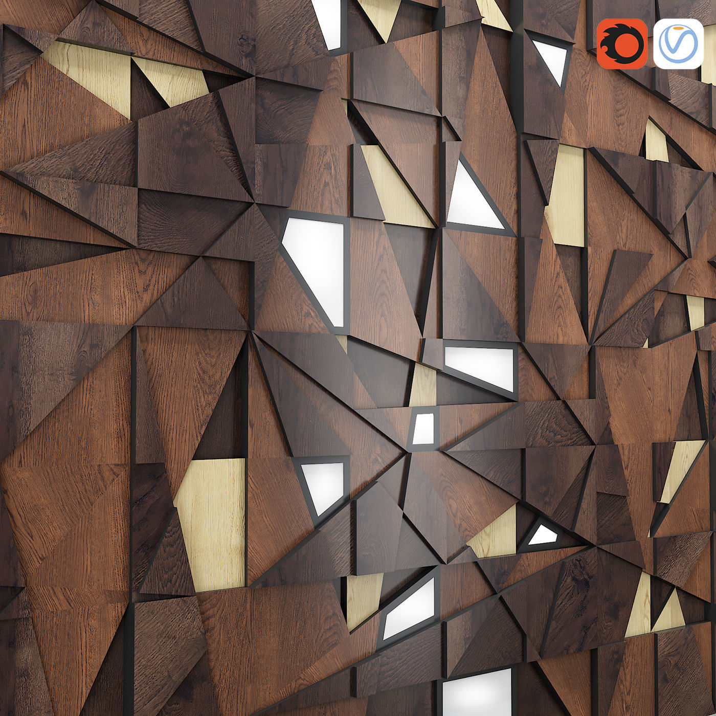 Decor backlit wood panel 3D model | CGTrader
