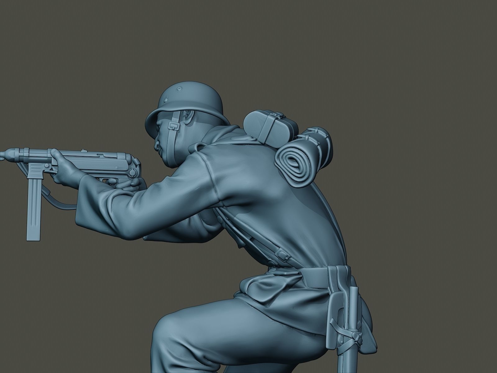 German soldier ww2 Shoot crouched G2 3D model 3D printable | CGTrader