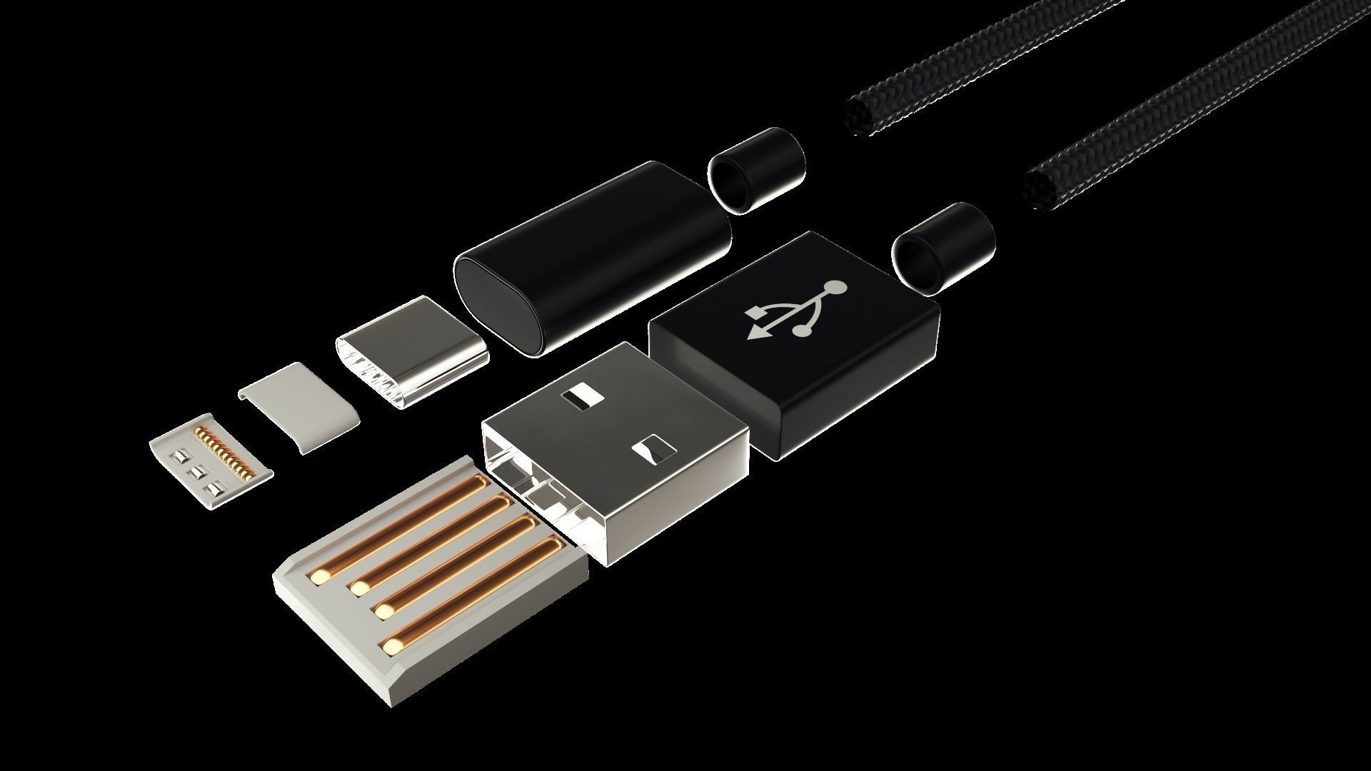 USB and USB TYPE C 3D model | CGTrader