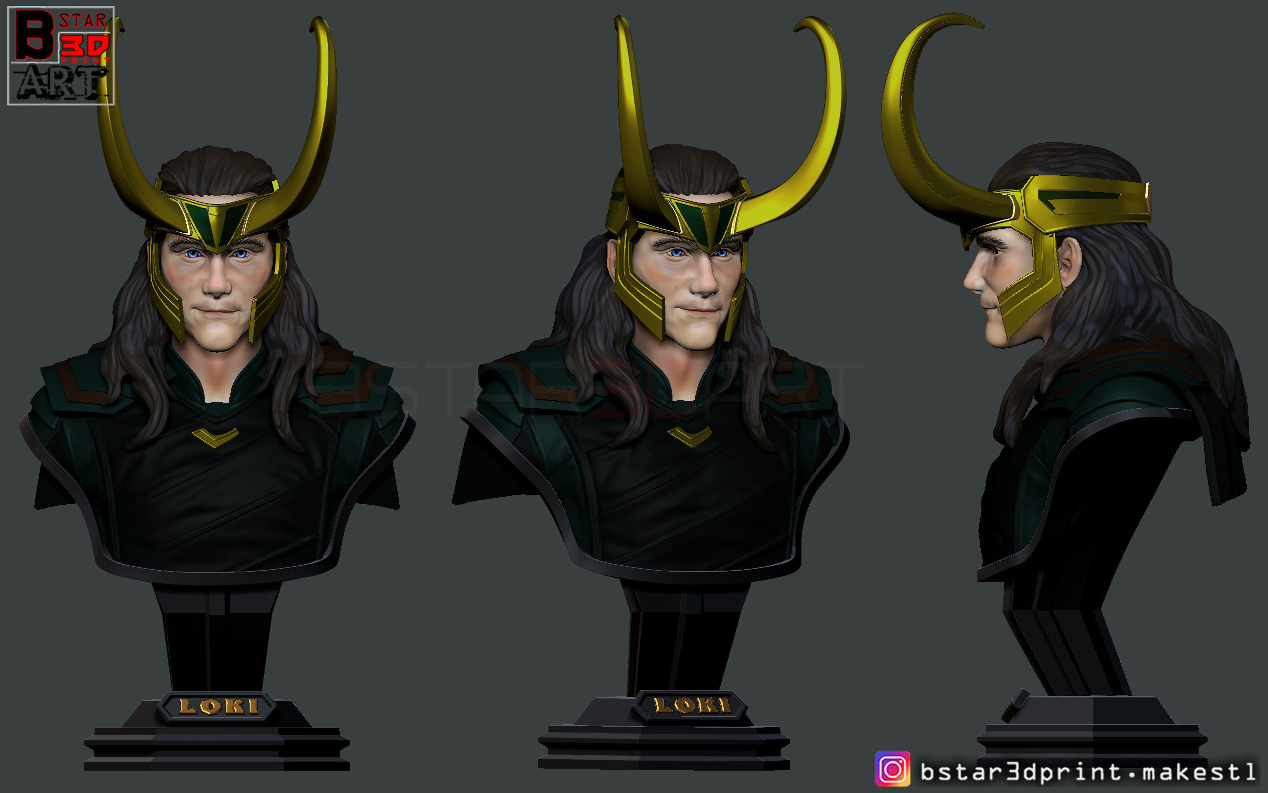 Tom Hiddleston - LOKI Bust 2 Head - Marvel - Avenger 3D model 3D ...
