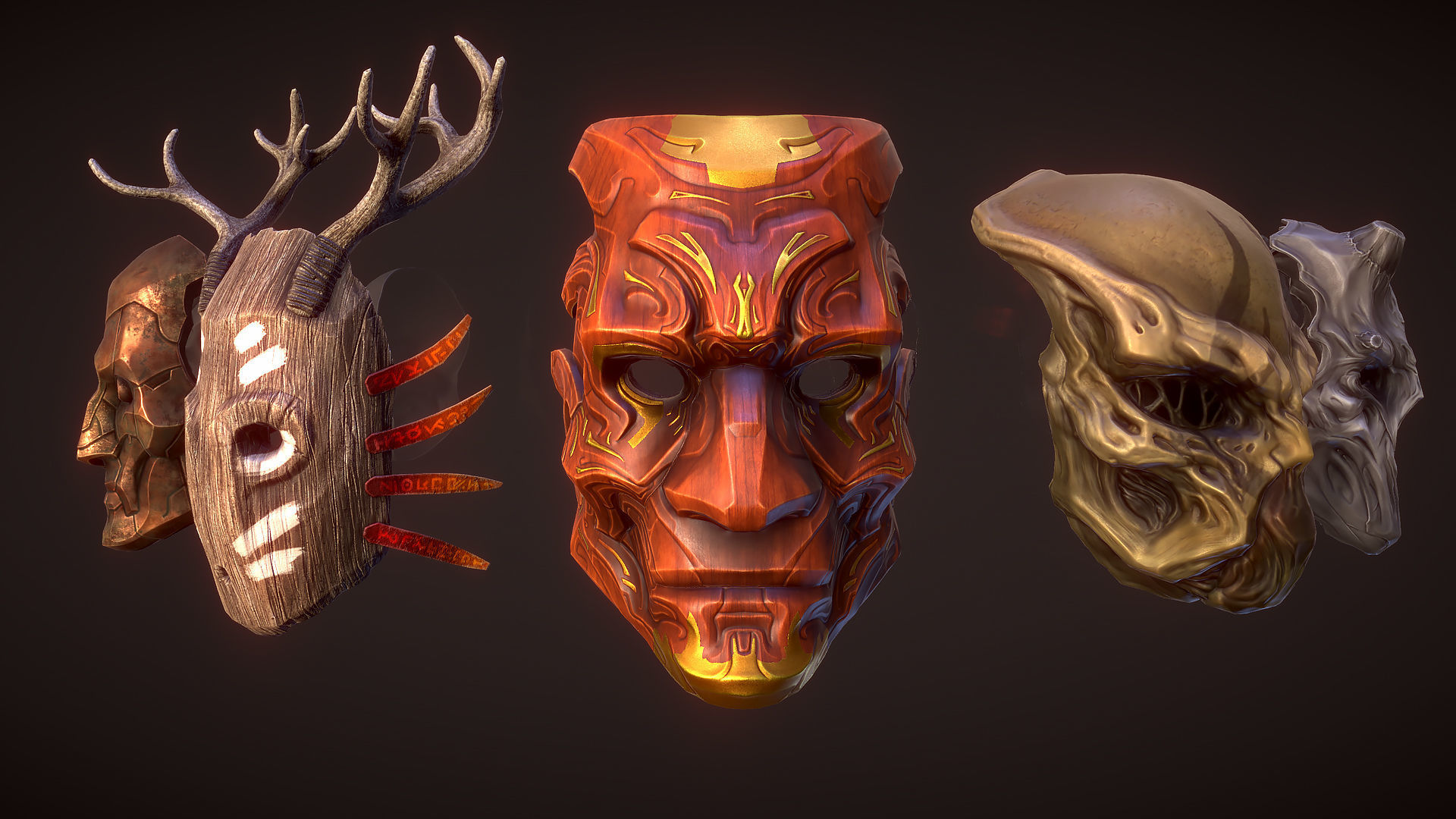 3D model Masks pack 2 VR / AR / low-poly | CGTrader