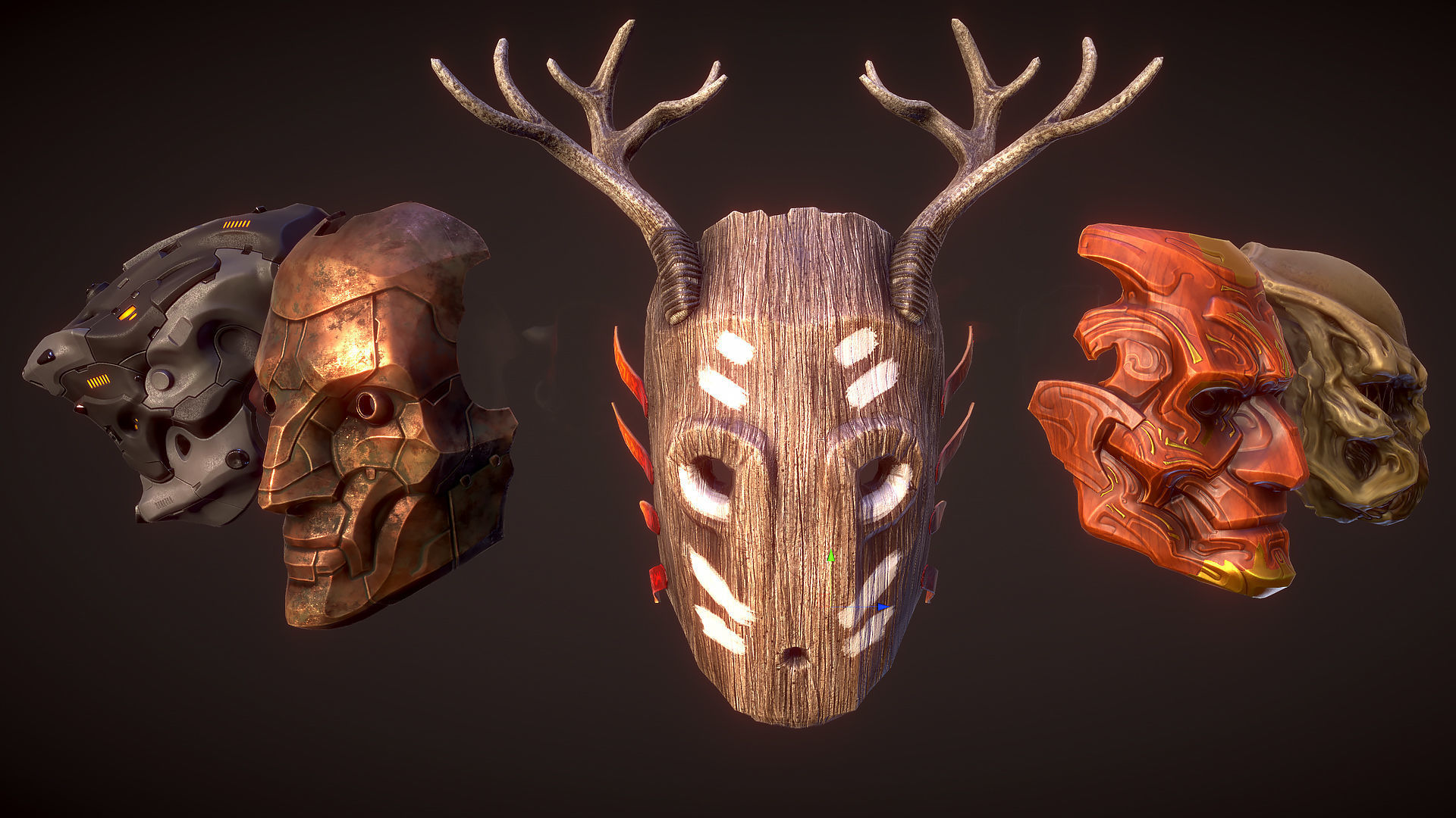 3D model Masks pack 2 VR / AR / low-poly | CGTrader